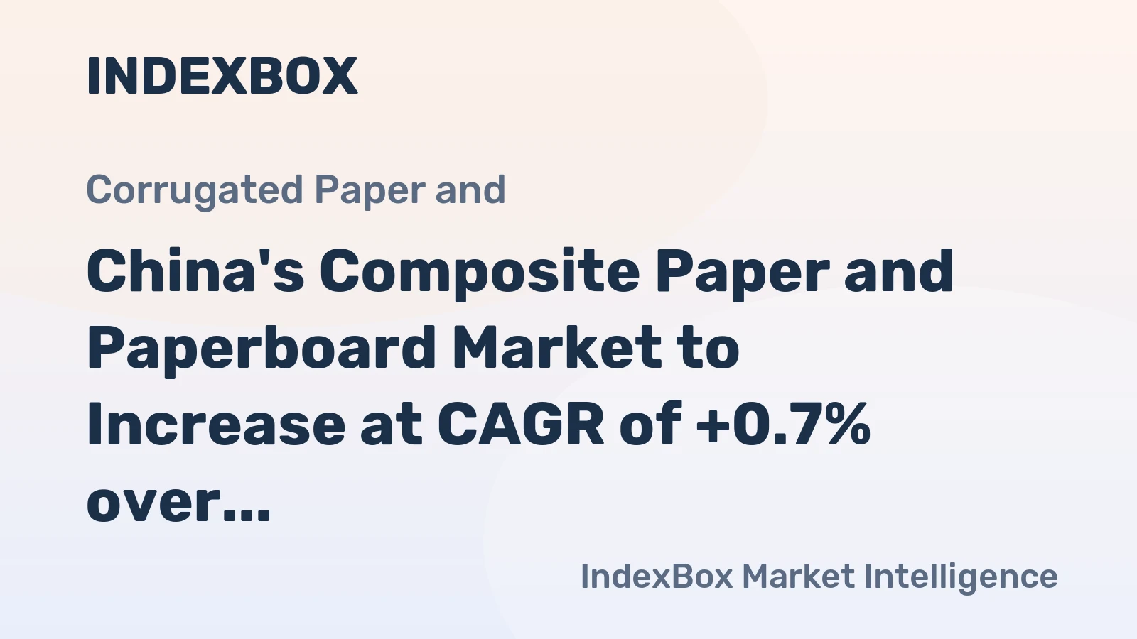China's Composite Paper and Paperboard Market to Increase at CAGR of +0.7% over Next Decade
