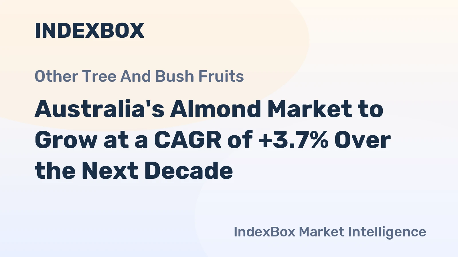 Australia's Almond Market to Grow at a CAGR of +3.7% Over the Next Decade