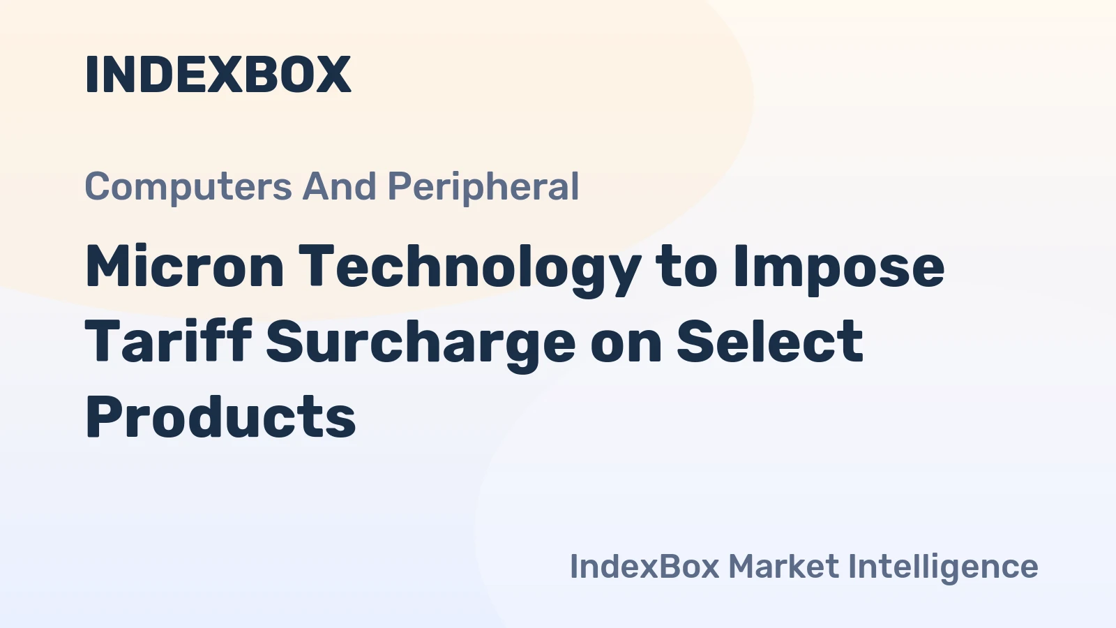 Micron Technology to Impose Tariff Surcharge on Select Products