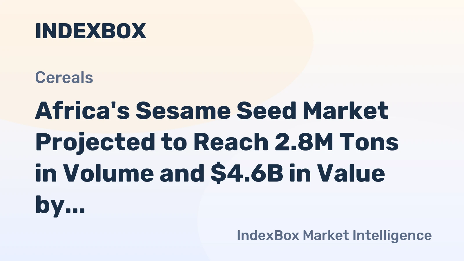 Africa's Sesame Seed Market Projected to Reach 2.8M Tons in Volume and $4.6B in Value by 2035, Driven by Increasing Demand
