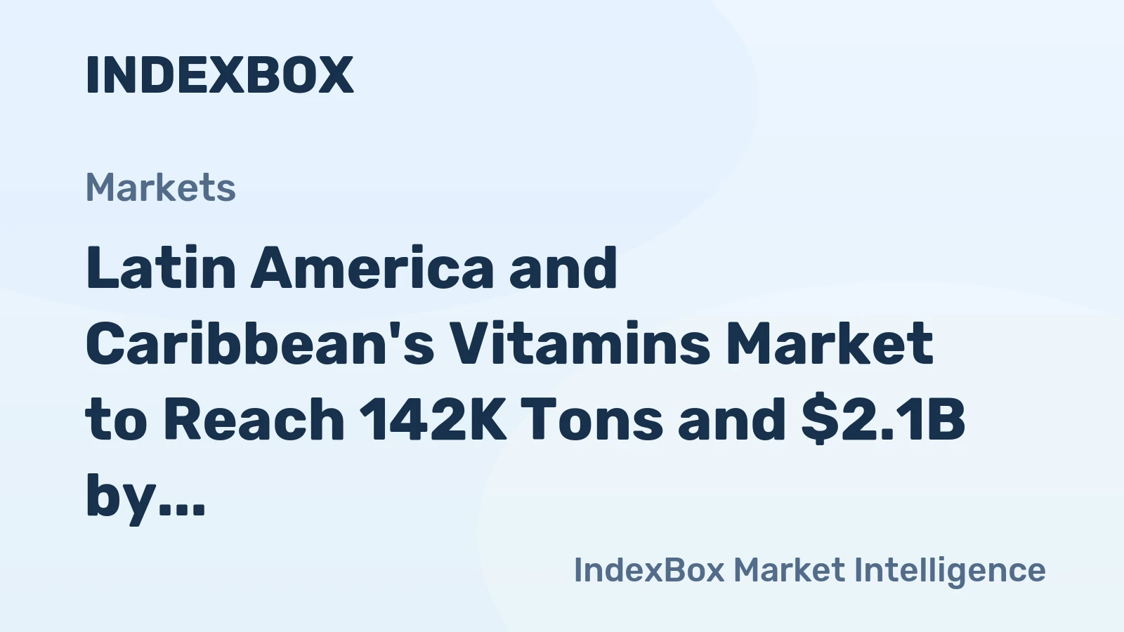 Latin America and Caribbean's Vitamins Market to Reach 142K Tons and $2.1B by 2035