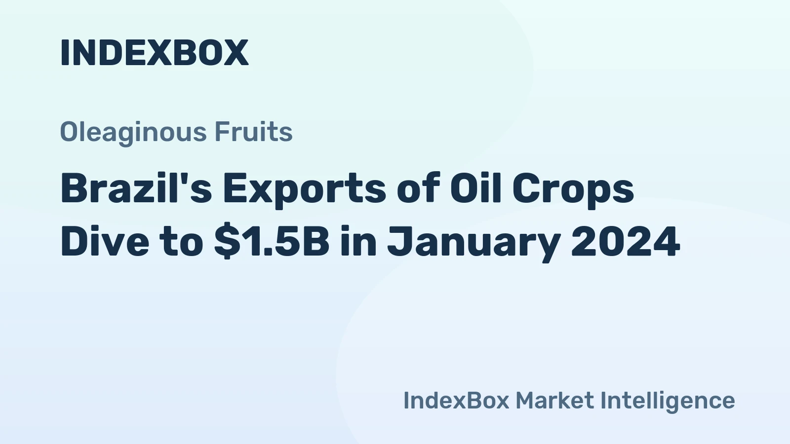 Brazil's Exports of Oil Crops Dive to $1.5B in January 2024
