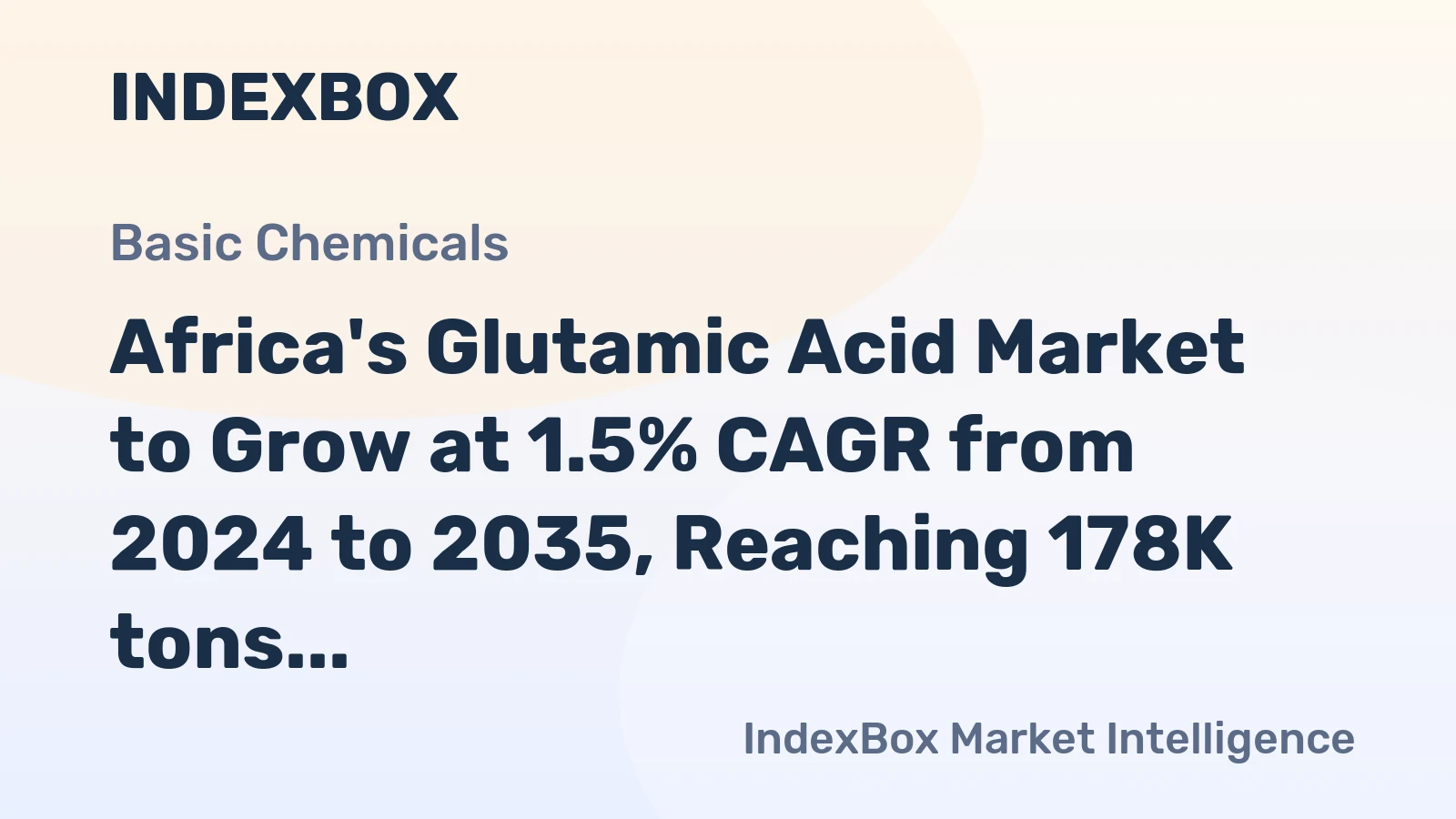Africa's Glutamic Acid Market to Grow at 1.5% CAGR from 2024 to 2035, Reaching 178K tons