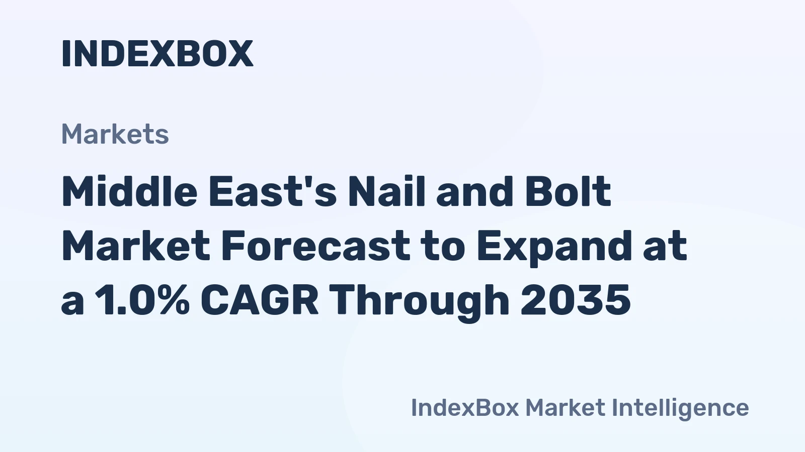 Middle East's Nail and Bolt Market Forecast to Expand at a 1.0% CAGR Through 2035