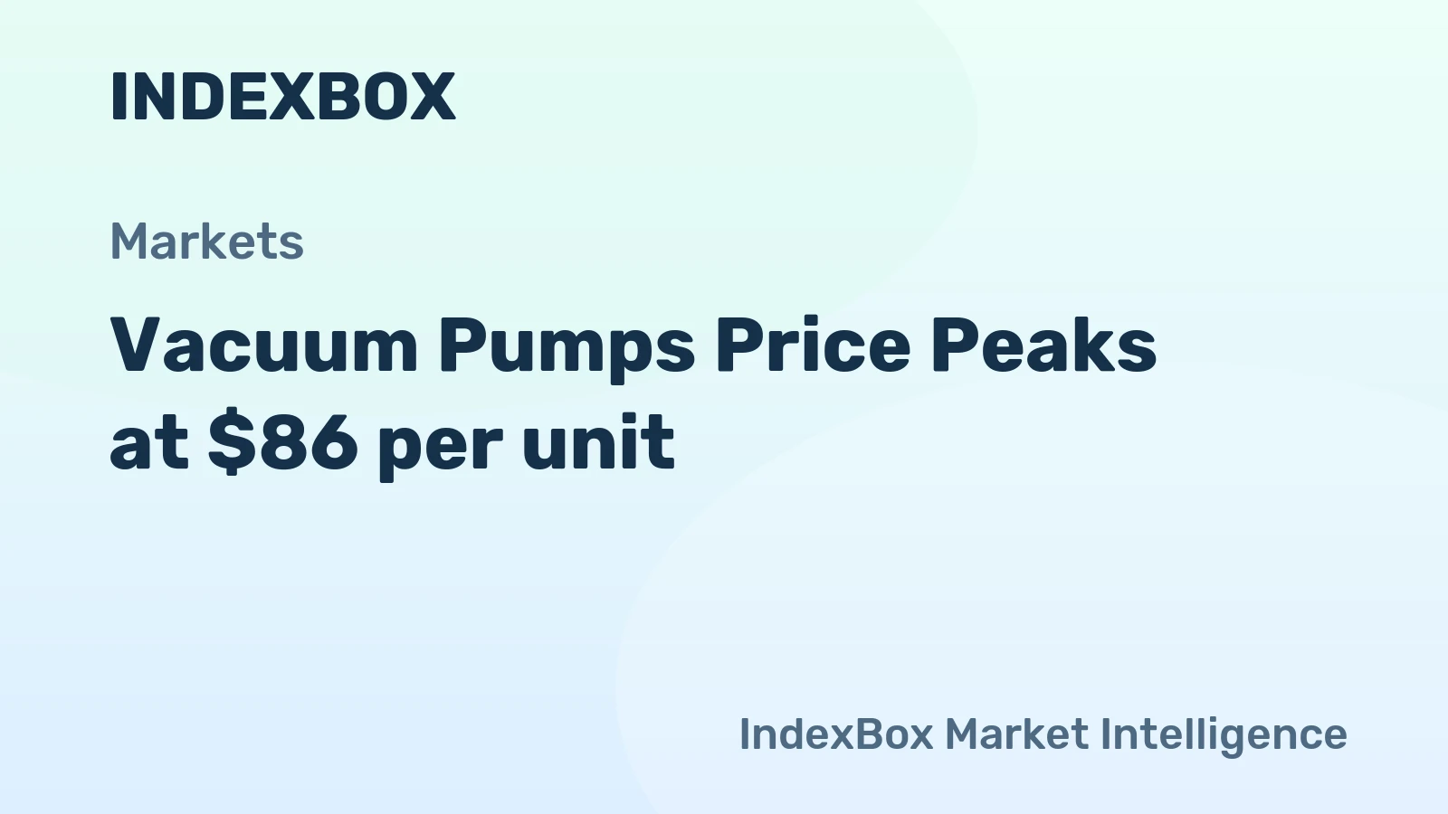 Vacuum Pumps Price Peaks at $86 per unit