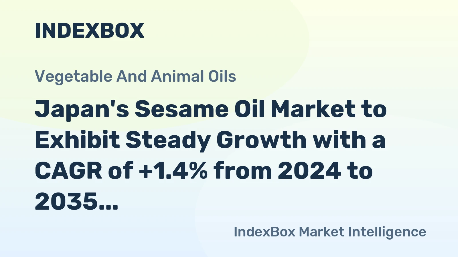 Japan's Sesame Oil Market to Exhibit Steady Growth with a CAGR of +1.4% from 2024 to 2035