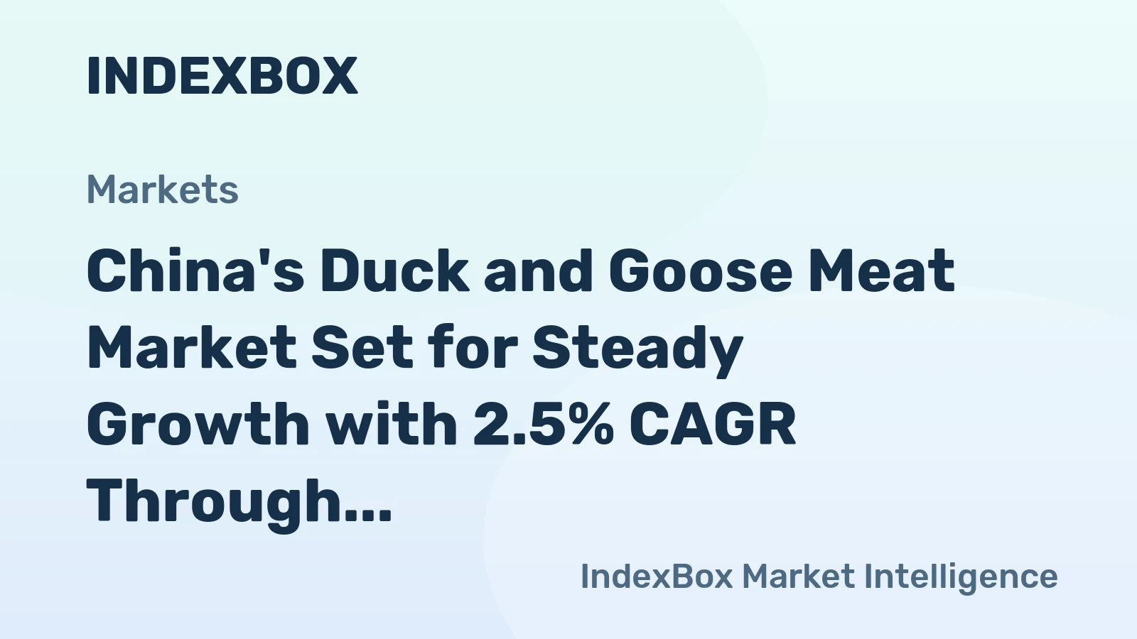 China's Duck and Goose Meat Market Set for Steady Growth with 2.5% CAGR Through 2035