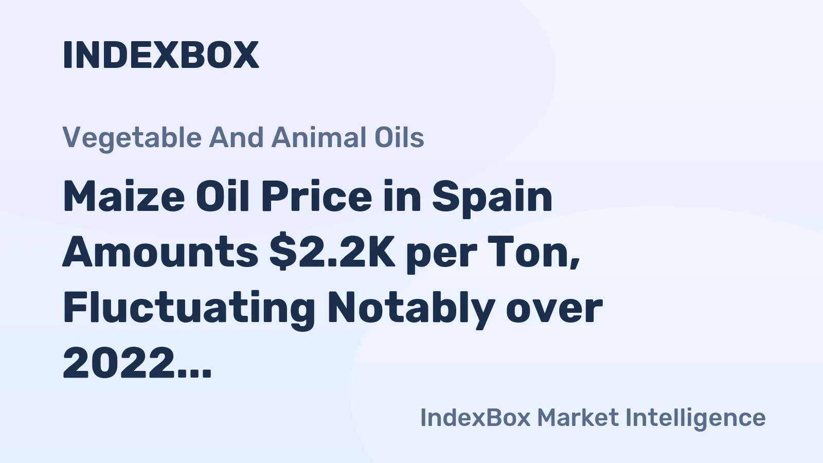 Maize Oil Price in Spain Amounts $2.2K per Ton, Fluctuating Notably over 2022