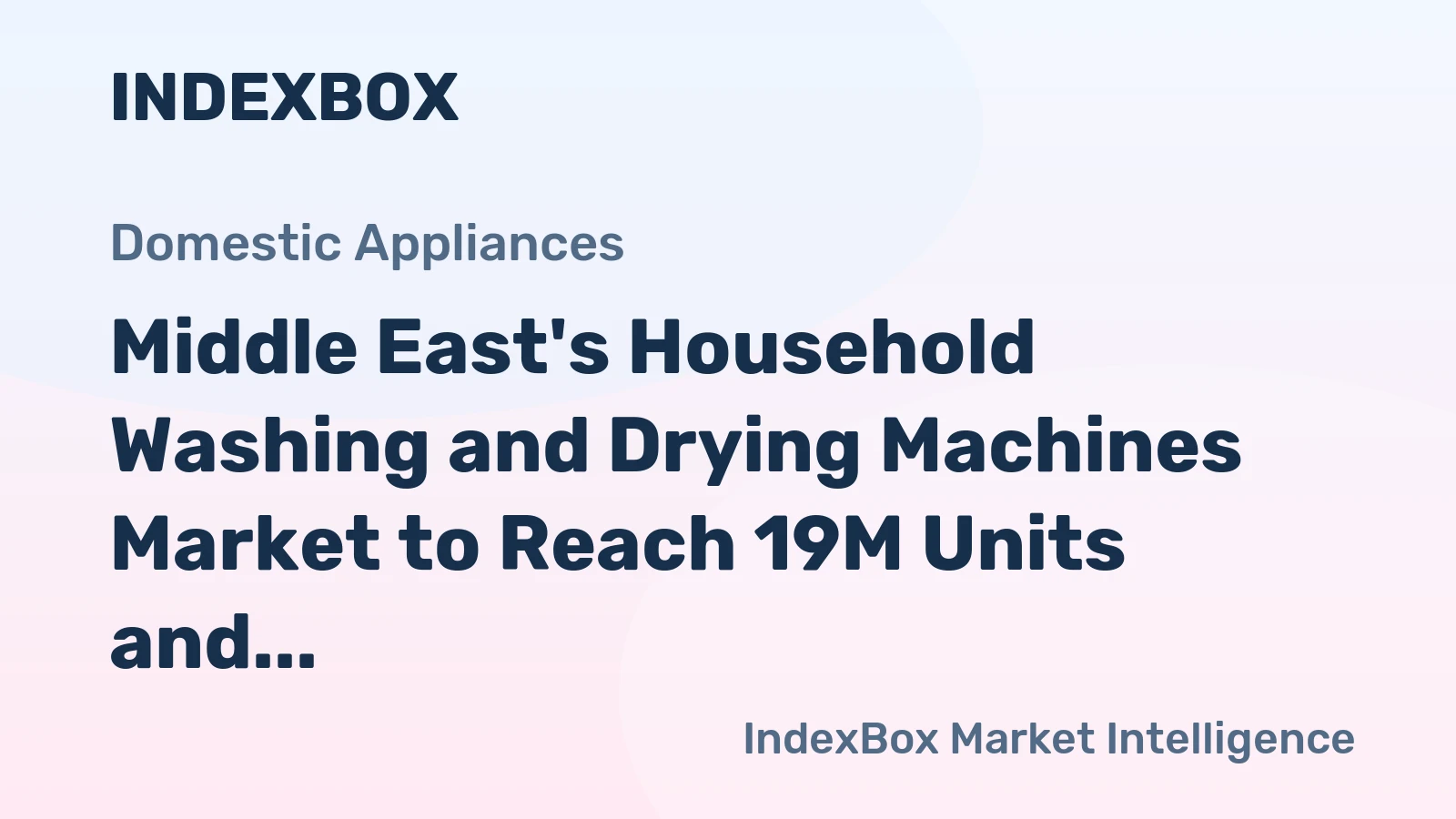 Middle East's Household Washing and Drying Machines Market to Reach 19M Units and $11B by 2035