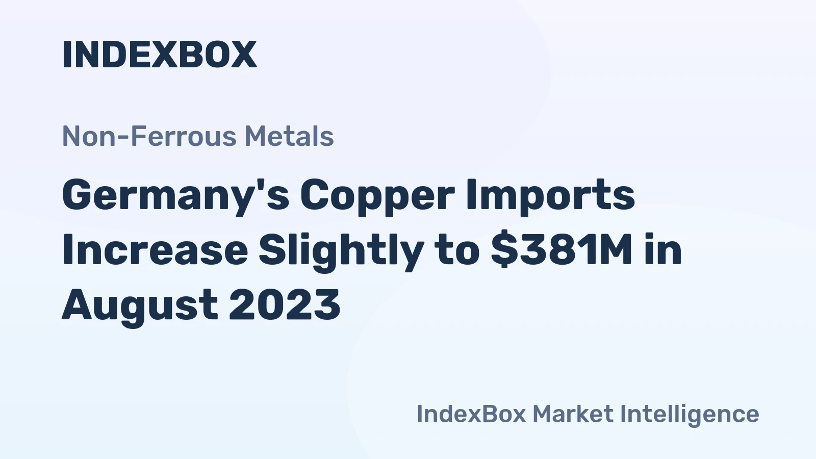 Germany's Copper Imports Increase Slightly to $381M in August 2023