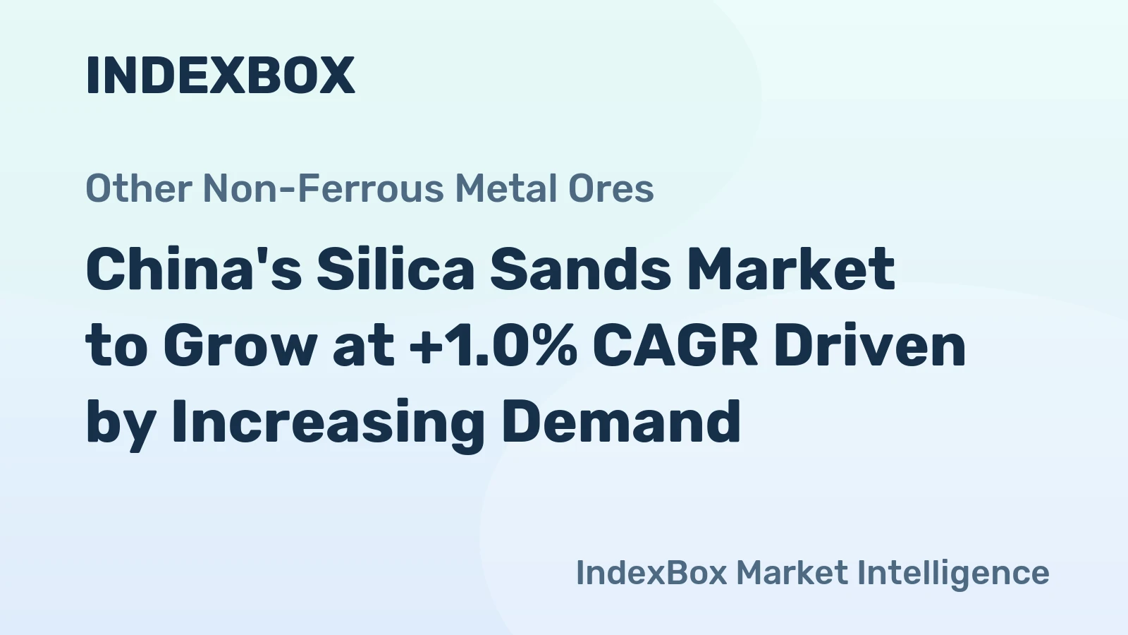 China's Silica Sands Market to Grow at +1.0% CAGR Driven by Increasing Demand