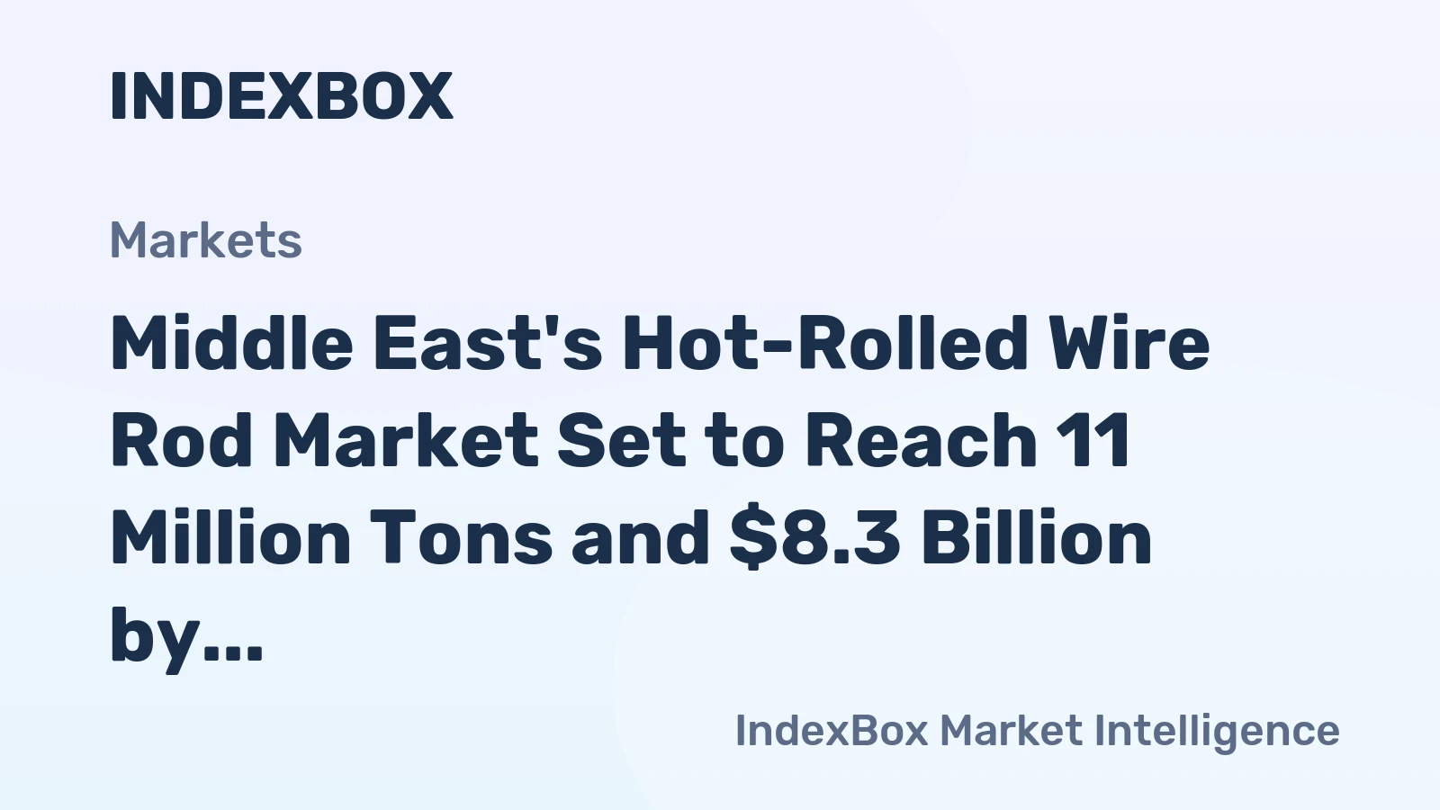 Middle East's Hot-Rolled Wire Rod Market Set to Reach 11 Million Tons and $8.3 Billion by 2035