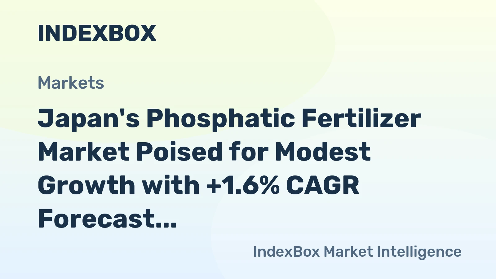 Japan's Phosphatic Fertilizer Market Poised for Modest Growth with +1.6% CAGR Forecast