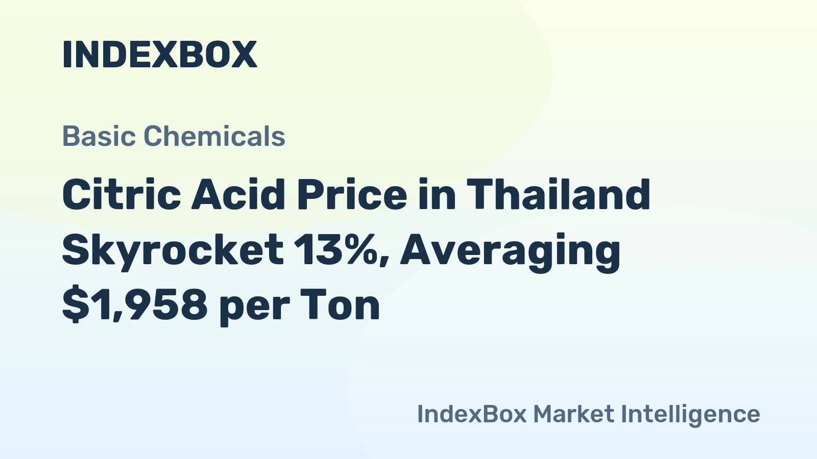 Citric Acid Price in Thailand Skyrocket 13%, Averaging $1,958 per Ton