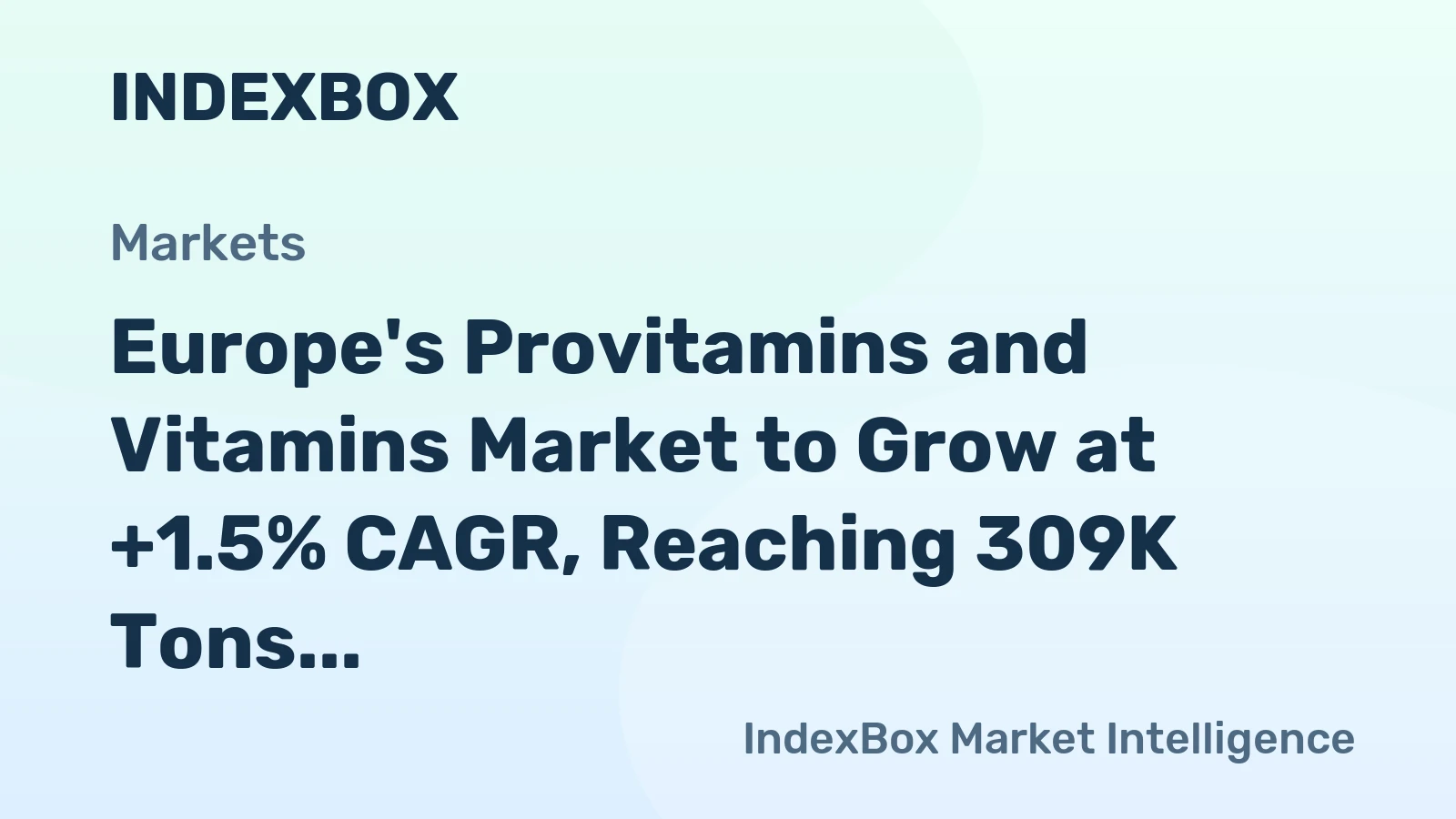 Europe's Provitamins and Vitamins Market to Grow at +1.5% CAGR, Reaching 309K Tons by 2035