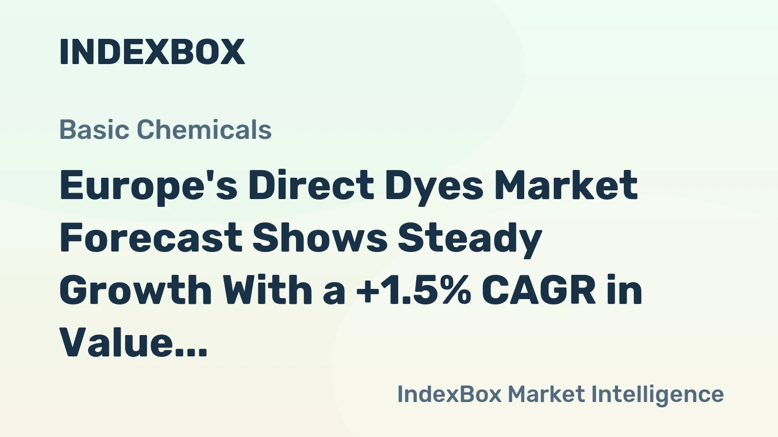 Europe's Direct Dyes Market Forecast Shows Steady Growth With a +1.5% CAGR in Value