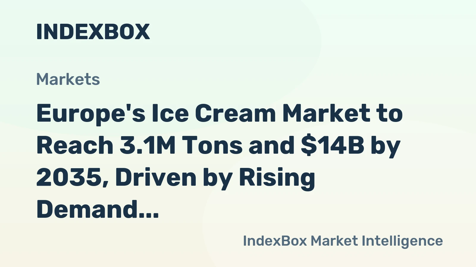 Europe's Ice Cream Market to Reach 3.1M Tons and $14B by 2035, Driven by Rising Demand