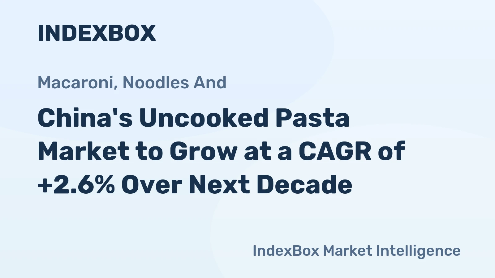 China's Uncooked Pasta Market to Grow at a CAGR of +2.6% Over Next Decade
