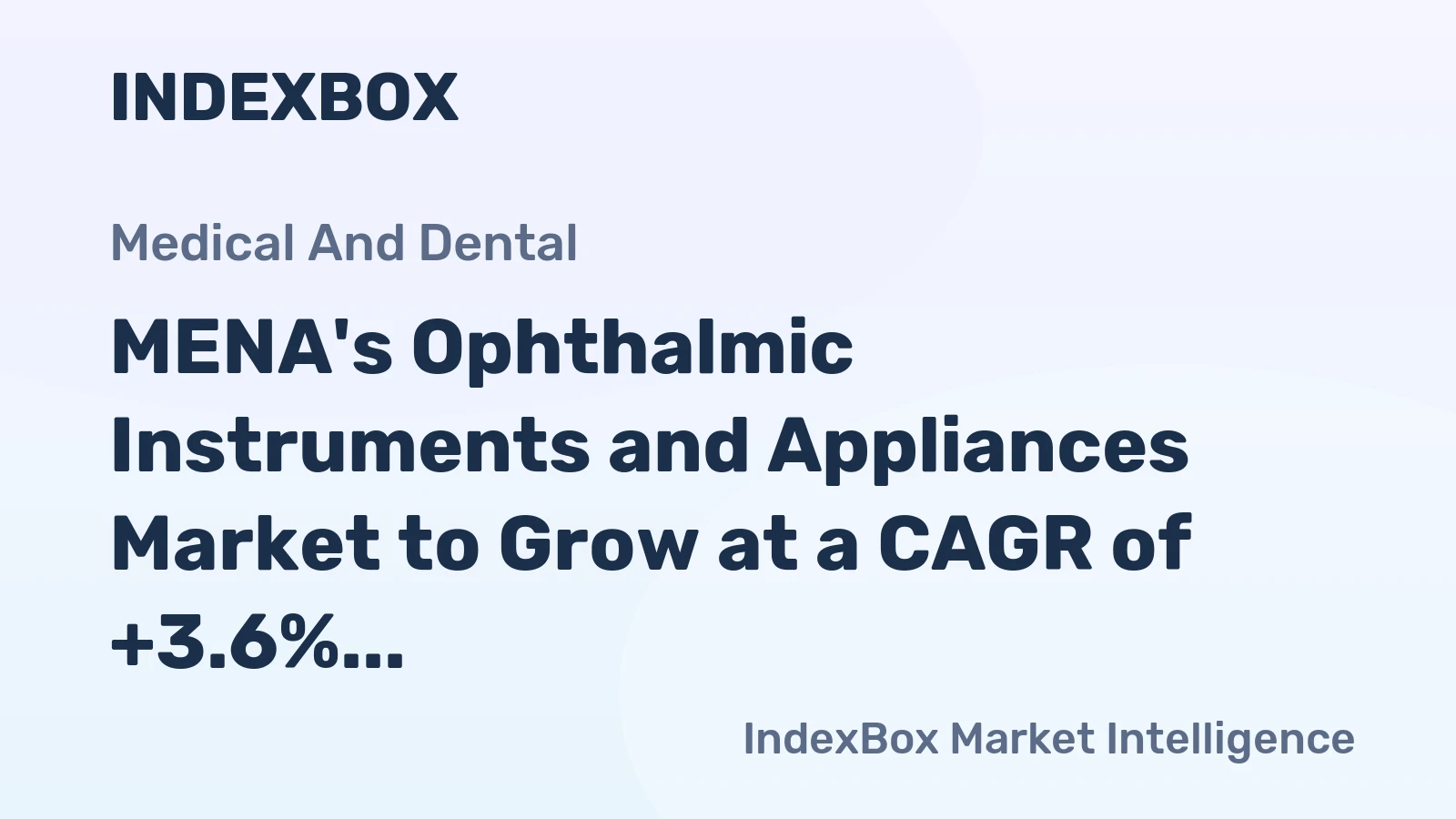 MENA's Ophthalmic Instruments and Appliances Market to Grow at a CAGR of +3.6% by 2035