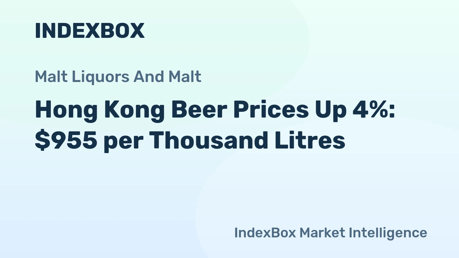 Hong Kong Beer Prices Up 4%: $955 per Thousand Litres