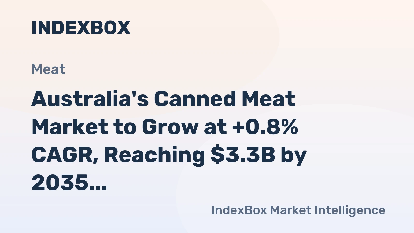 Australia's Canned Meat Market to Grow at +0.8% CAGR, Reaching $3.3B by 2035