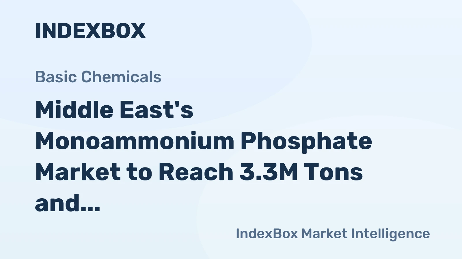 Middle East's Monoammonium Phosphate Market to Reach 3.3M Tons and $2.8B by 2035 Amid Shifting Trade Dynamics