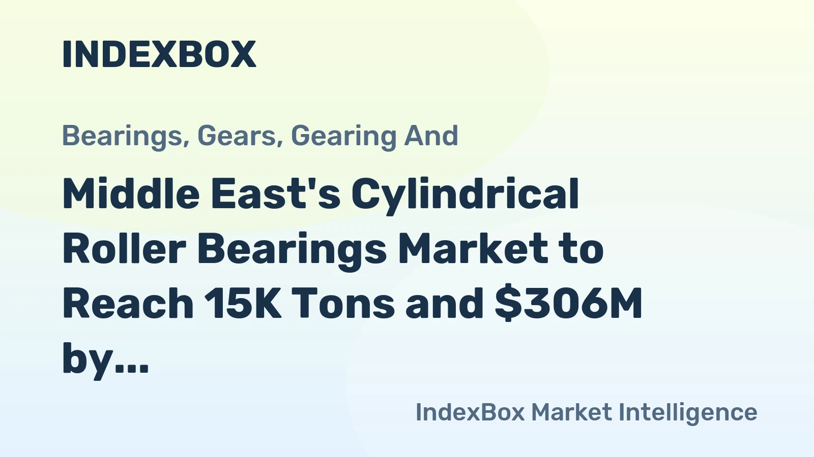 Middle East's Cylindrical Roller Bearings Market to Reach 15K Tons and $306M by 2035