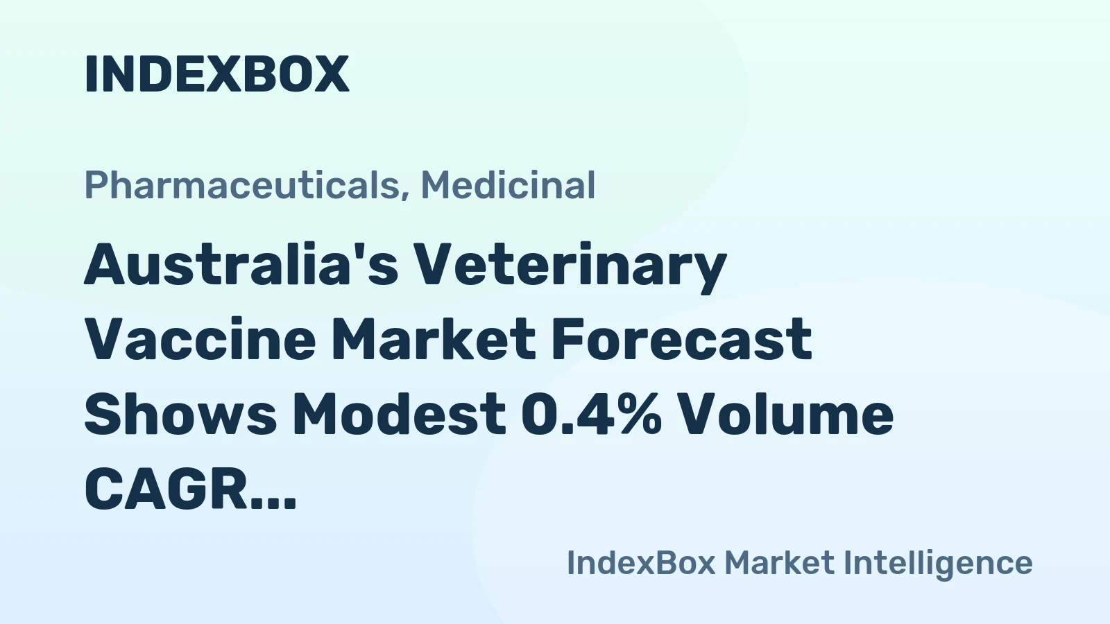 Australia's Veterinary Vaccine Market Forecast Shows Modest 0.4% Volume CAGR Through 2035