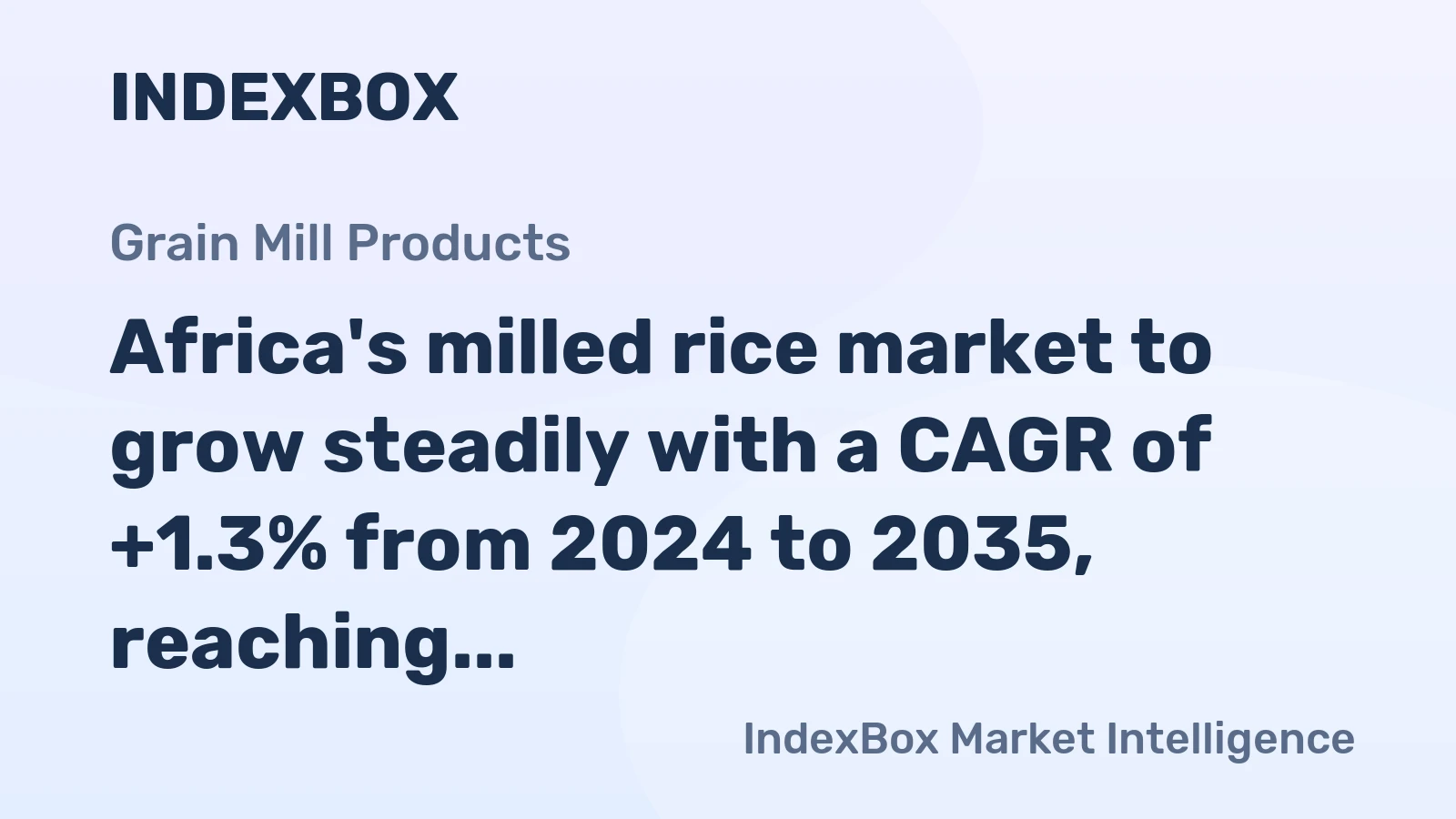 Africa's milled rice market to grow steadily with a CAGR of +1.3% from 2024 to 2035, reaching $37.4B by end of forecast period