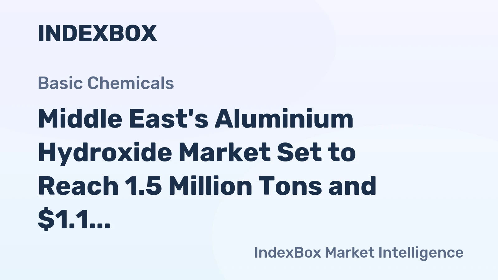 Middle East's Aluminium Hydroxide Market Set to Reach 1.5 Million Tons and $1.1 Billion