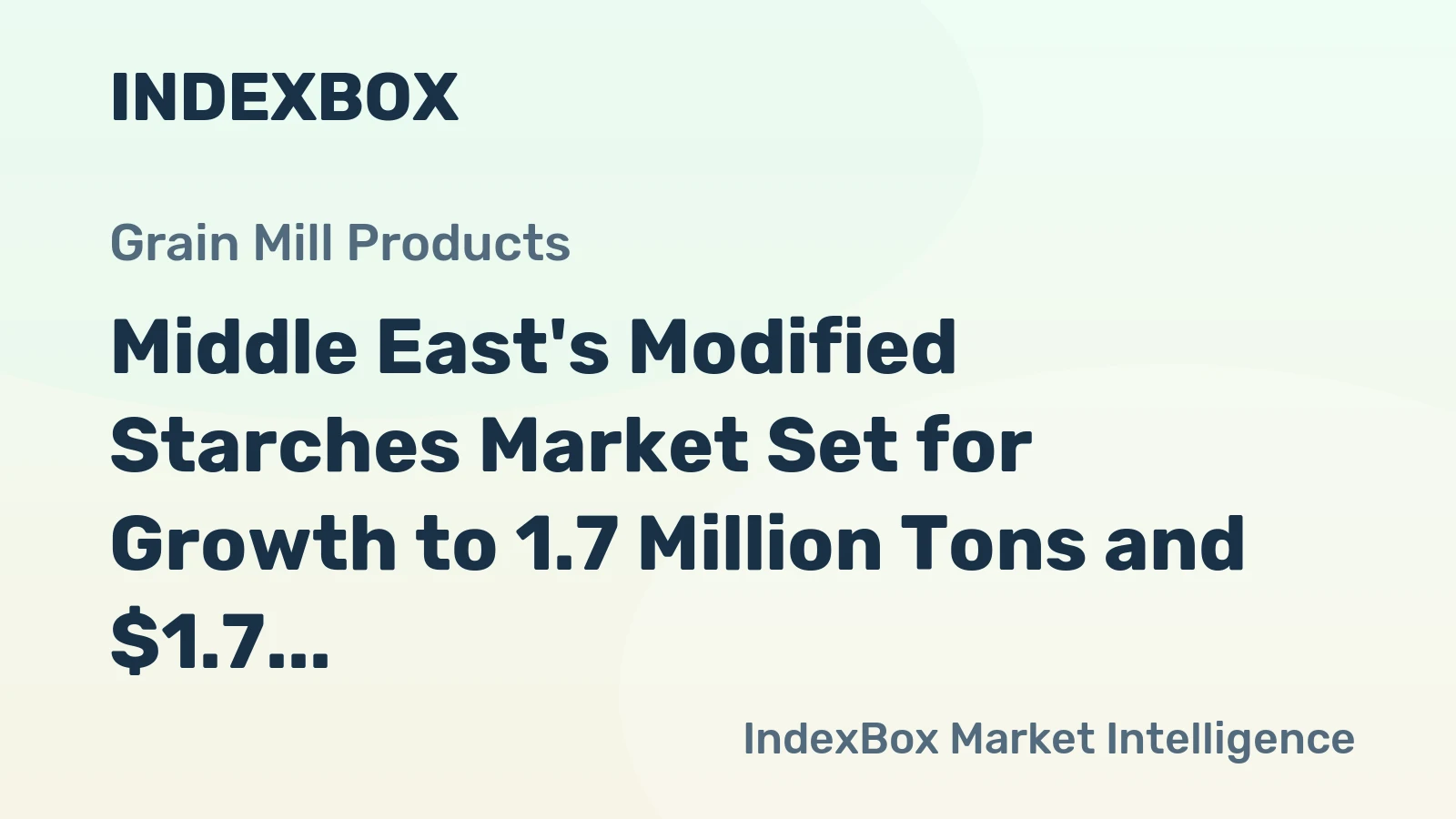 Middle East's Modified Starches Market Set for Growth to 1.7 Million Tons and $1.7 Billion