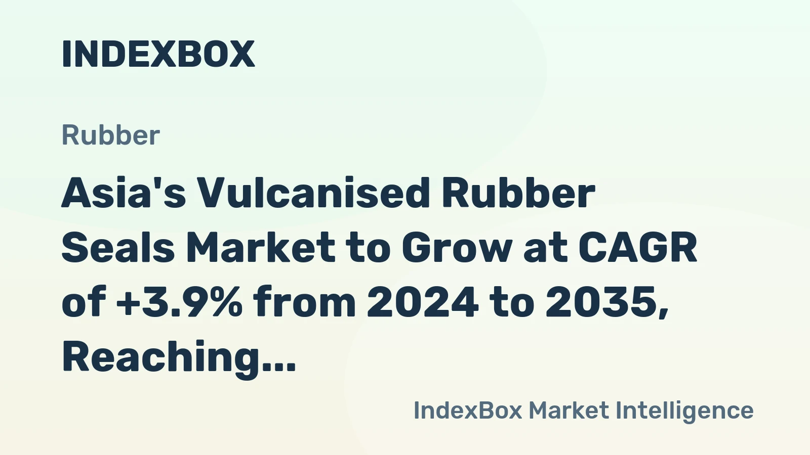 Asia's Vulcanised Rubber Seals Market to Grow at CAGR of +3.9% from 2024 to 2035, Reaching 3.9M Tons