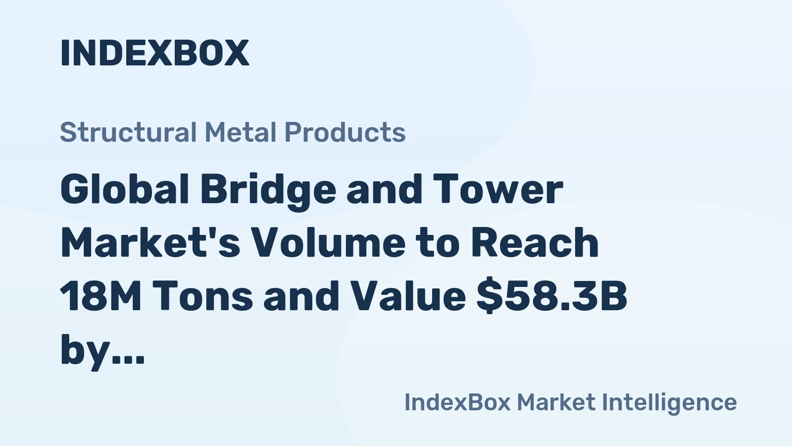 Global Bridge and Tower Market's Volume to Reach 18M Tons and Value $58.3B by 2035