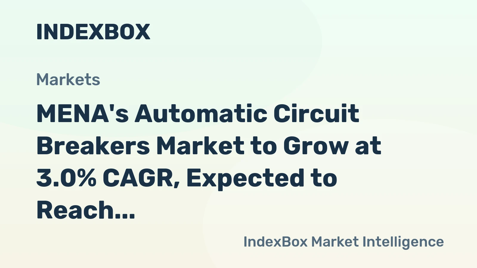 MENA's Automatic Circuit Breakers Market to Grow at 3.0% CAGR, Expected to Reach $1.3B by 2035