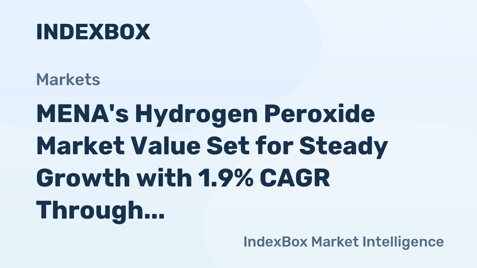 MENA's Hydrogen Peroxide Market Value Set for Steady Growth with 1.9% CAGR Through 2035