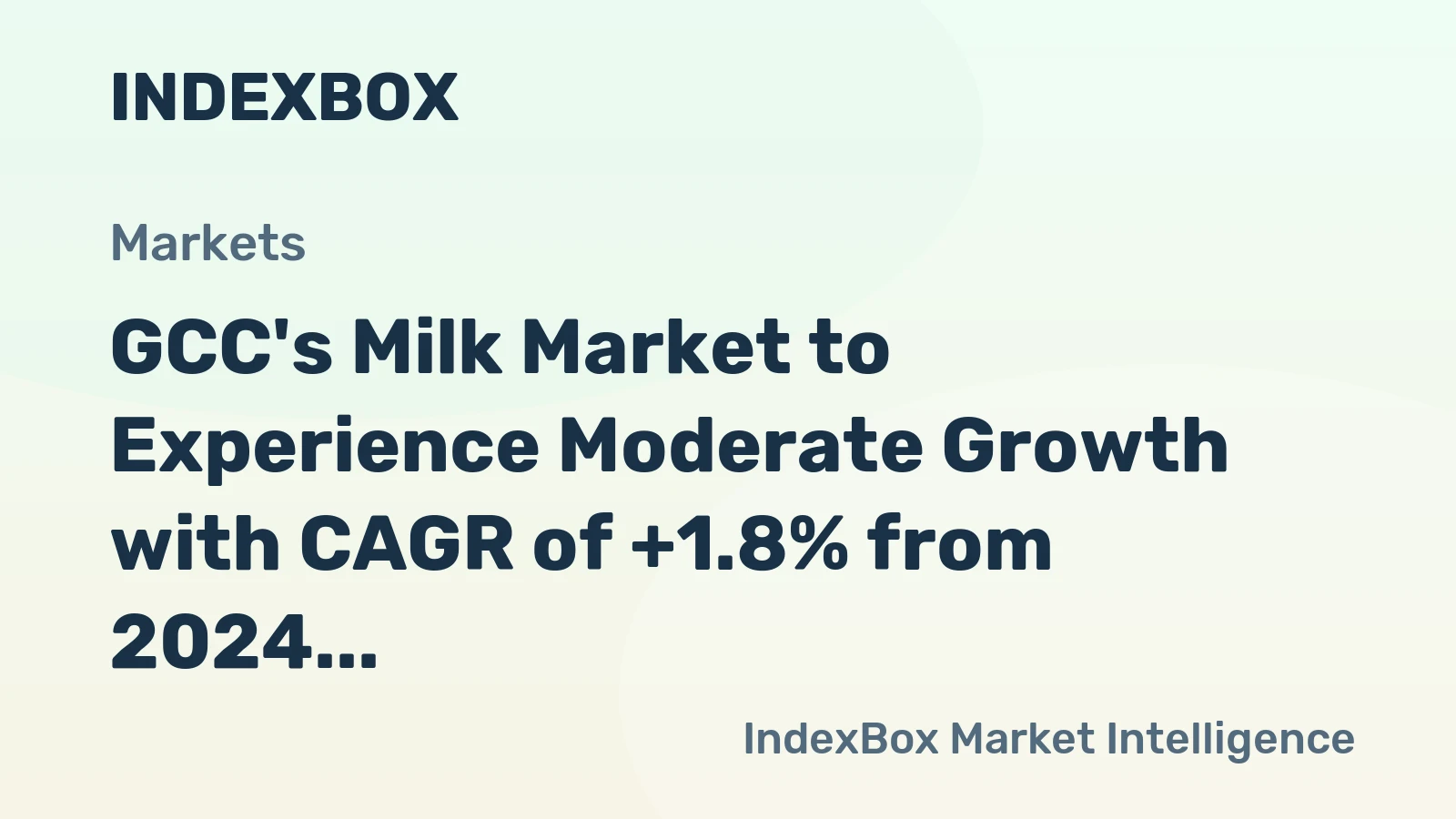 GCC's Milk Market to Experience Moderate Growth with CAGR of +1.8% from 2024 to 2035