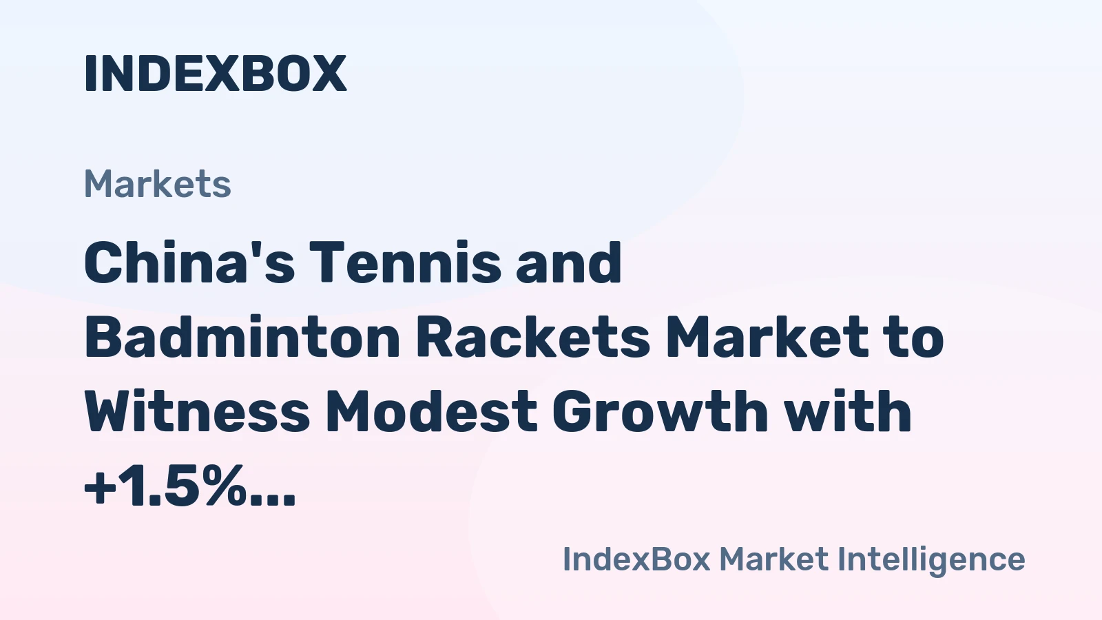 China's Tennis and Badminton Rackets Market to Witness Modest Growth with +1.5% CAGR from 2024 to 2035