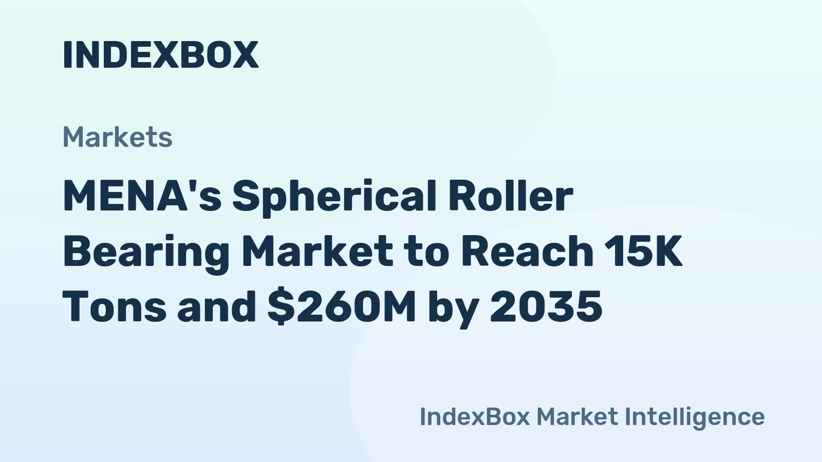 MENA's Spherical Roller Bearing Market to Reach 15K Tons and $260M by 2035