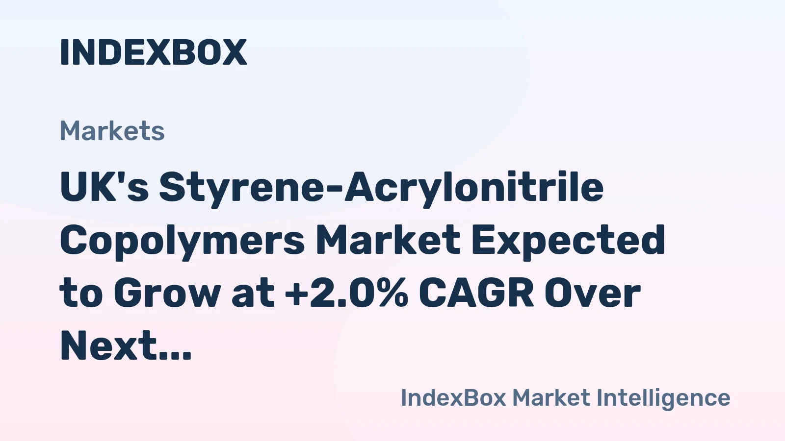 UK's Styrene-Acrylonitrile Copolymers Market Expected to Grow at +2.0% CAGR Over Next Decade