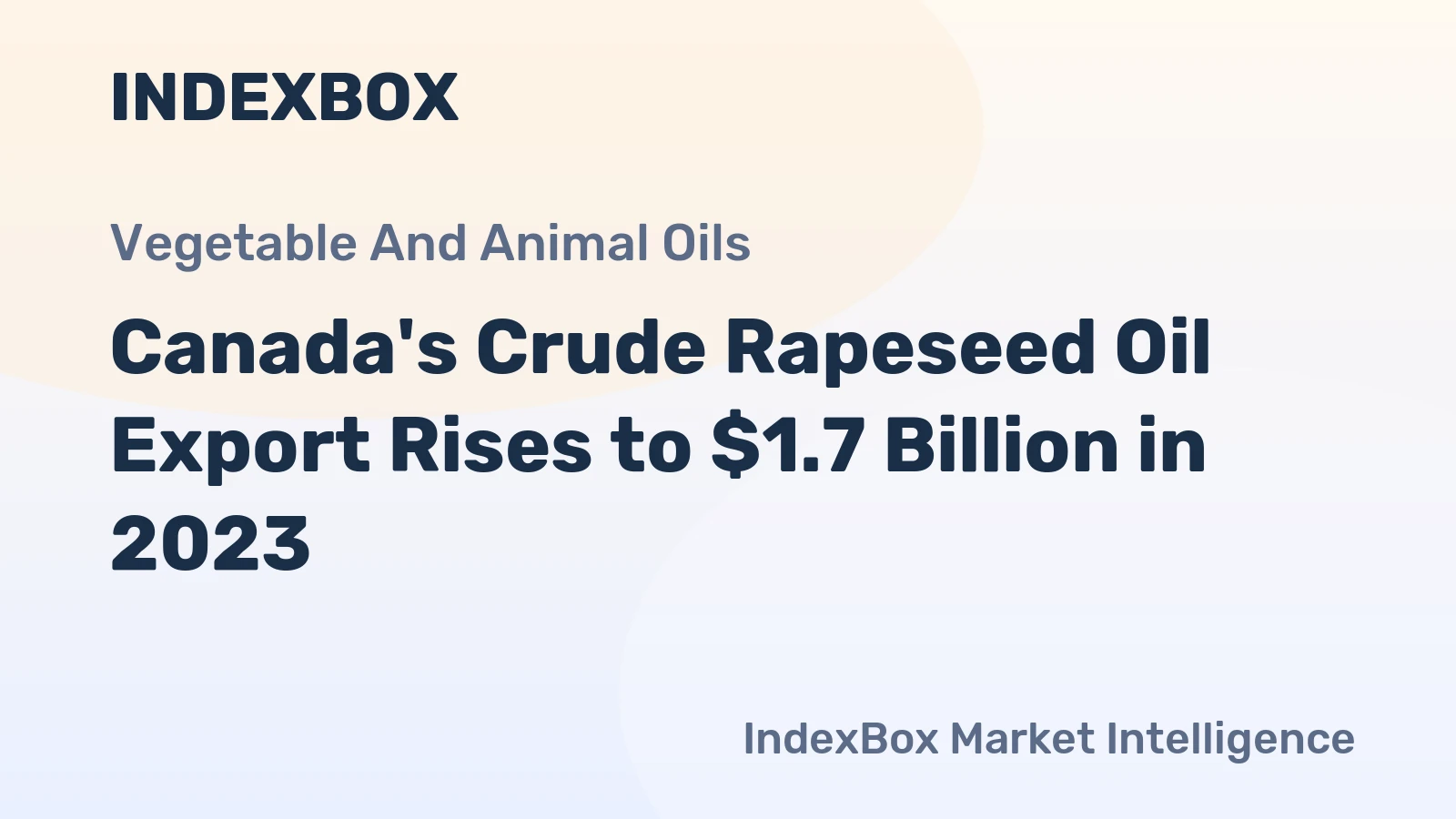 Canada's Crude Rapeseed Oil Export Rises to $1.7 Billion in 2023