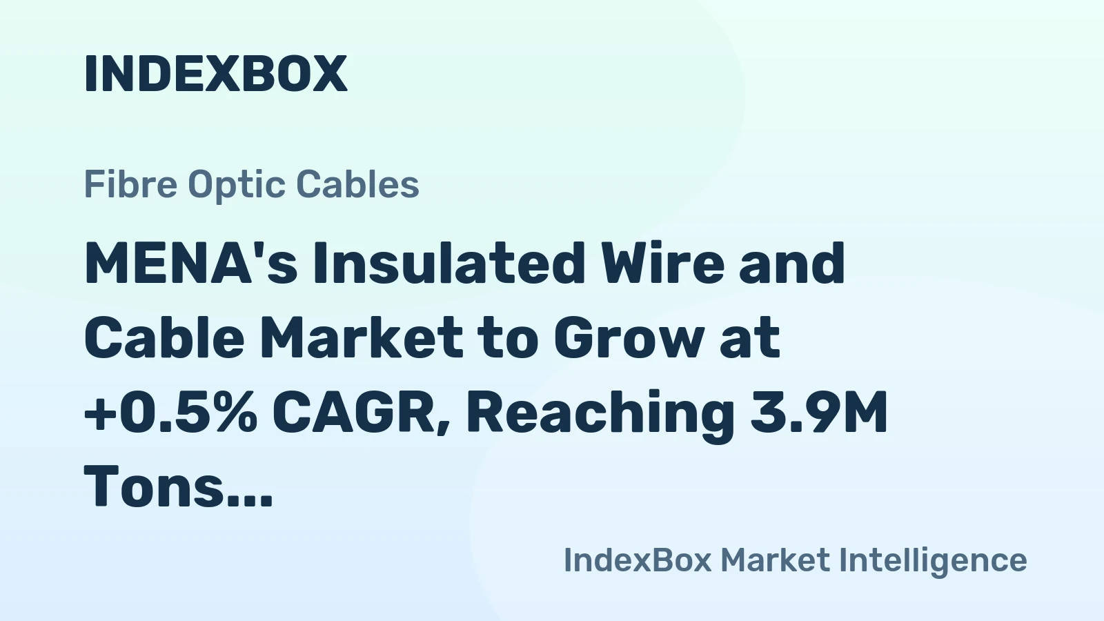MENA's Insulated Wire and Cable Market to Grow at +0.5% CAGR, Reaching 3.9M Tons by 2035
