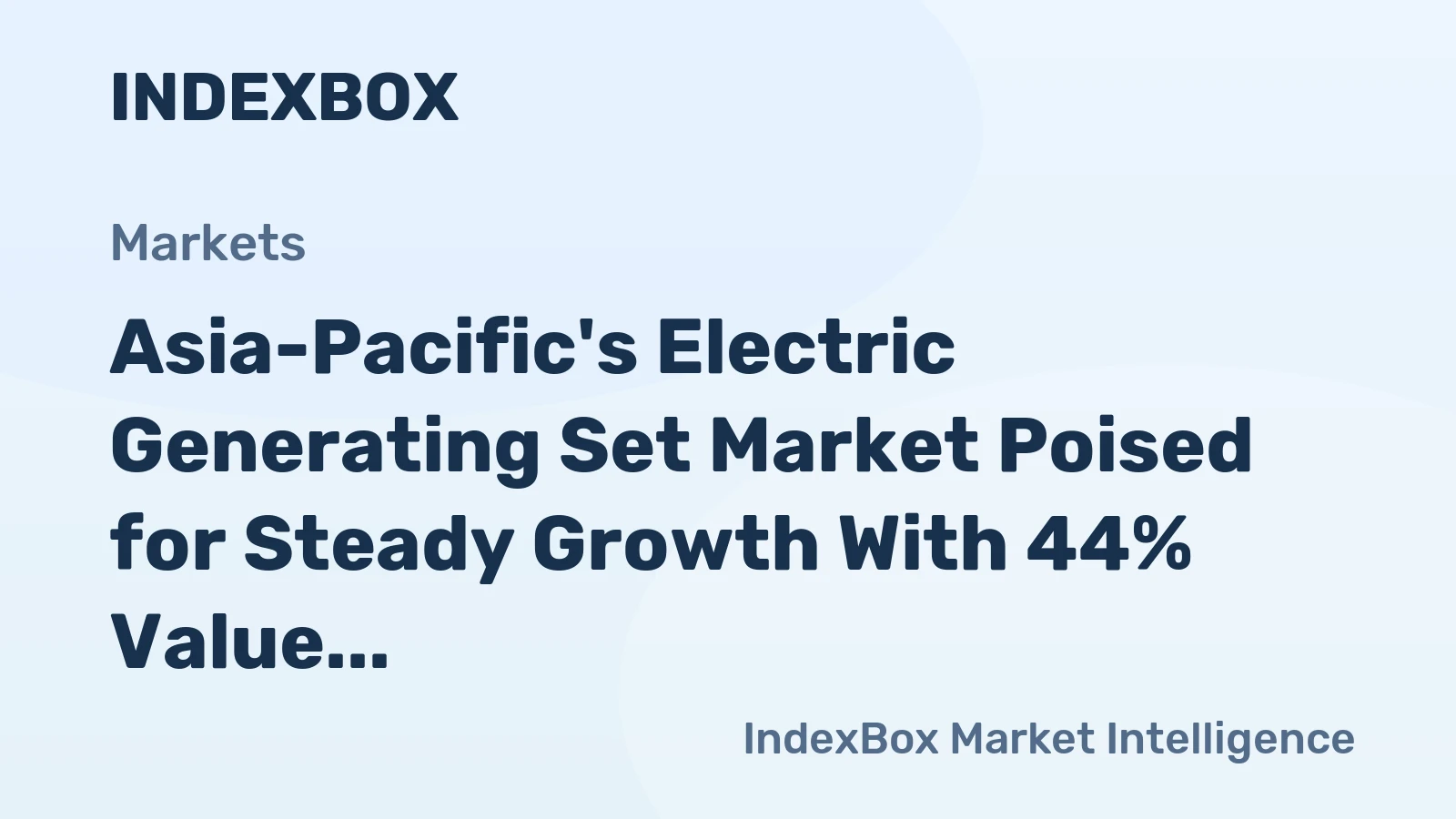 Asia-Pacific's Electric Generating Set Market Poised for Steady Growth With 44% Value CAGR Through 2035