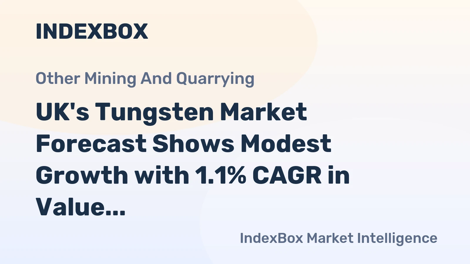 UK's Tungsten Market Forecast Shows Modest Growth with 1.1% CAGR in Value