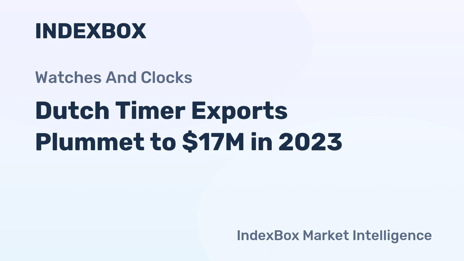 Dutch Timer Exports Plummet to $17M in 2023