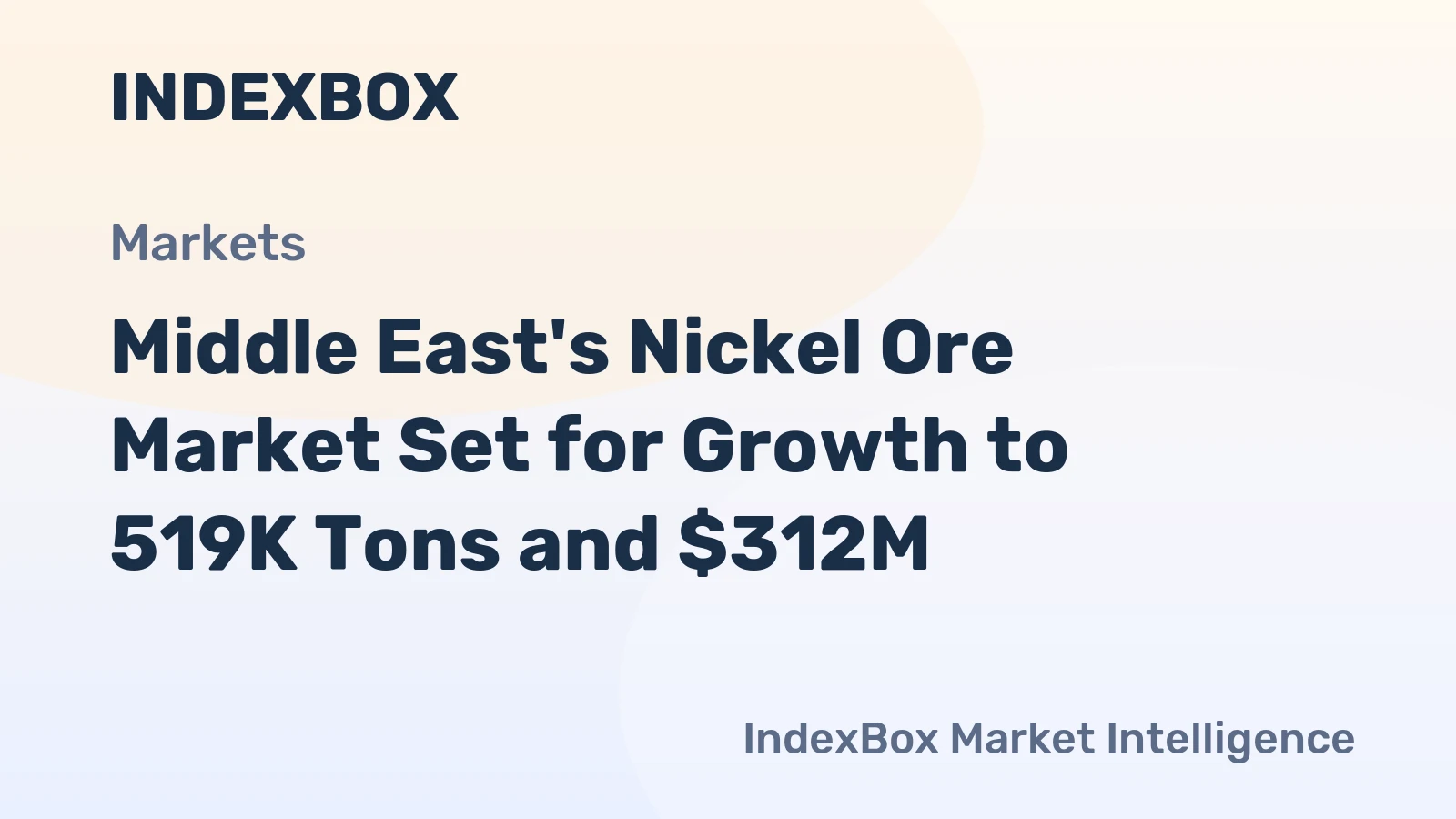 Middle East's Nickel Ore Market Set for Growth to 519K Tons and $312M