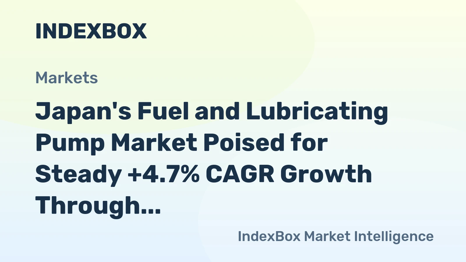 Japan's Fuel and Lubricating Pump Market Poised for Steady +4.7% CAGR Growth Through 2035