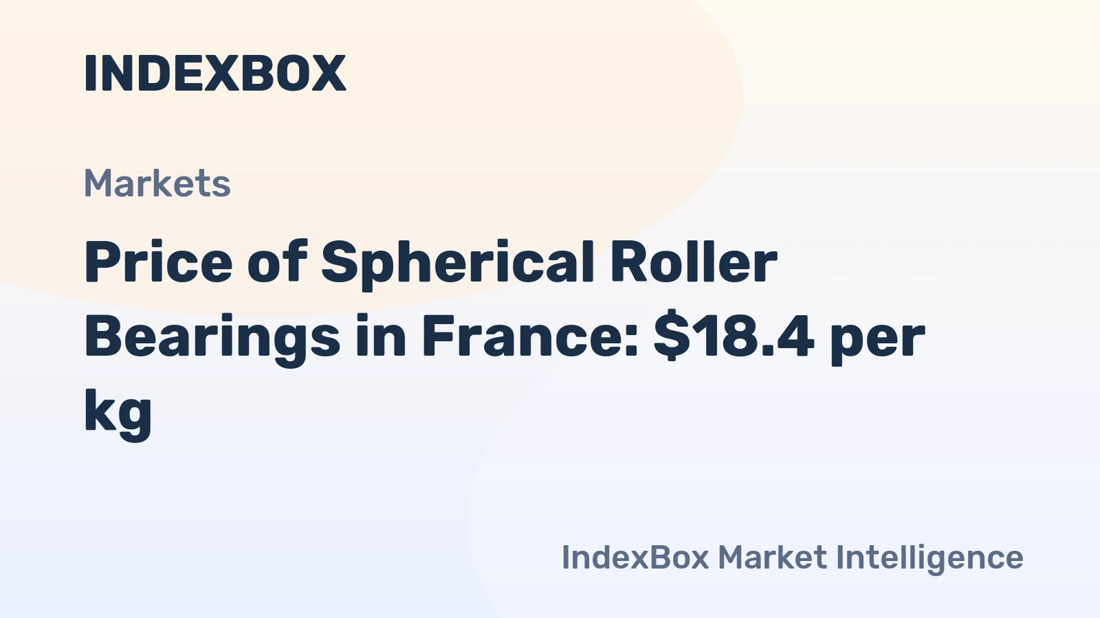 Price of Spherical Roller Bearings in France: $18.4 per kg