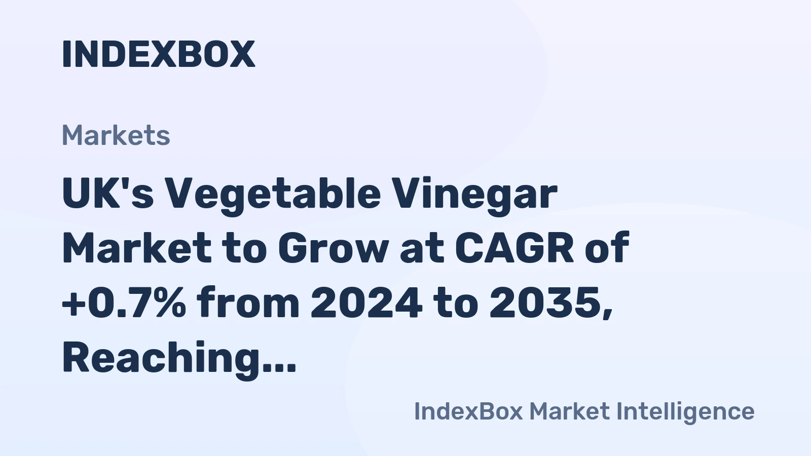 UK's Vegetable Vinegar Market to Grow at CAGR of +0.7% from 2024 to 2035, Reaching 183K tons