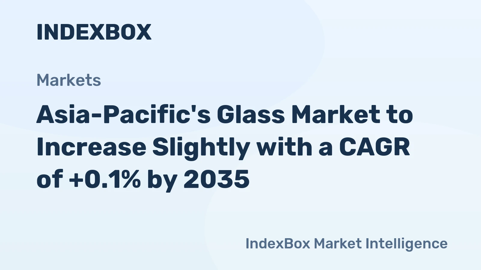 Asia-Pacific's Glass Market to Increase Slightly with a CAGR of +0.1% by 2035