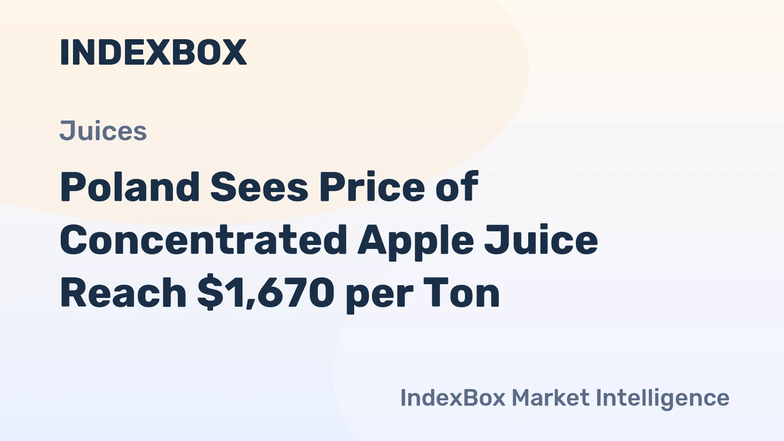 Poland Sees Price of Concentrated Apple Juice Reach $1,670 per Ton